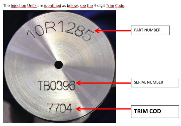 UNIT TRIM CODE FOR CATERPILLAR INJECTORS - Turbo Energy Parts Solution Provider